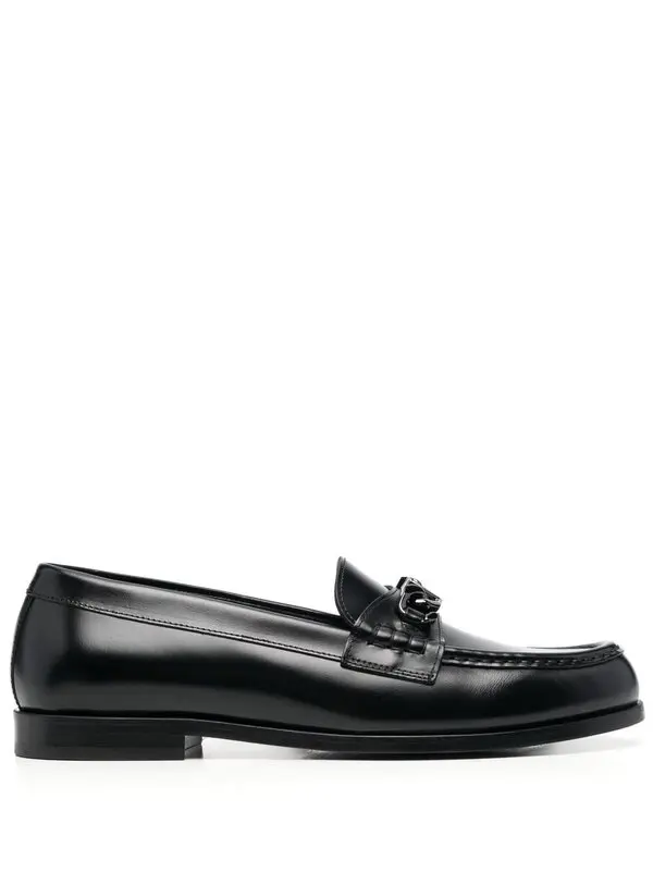 Valentino Garavani Vlogo Chain Leather Loafers