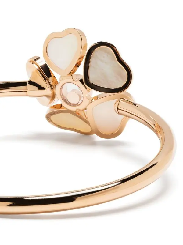 Chopard 18kt Rose Happy Hearts Flower Pearl Bangle