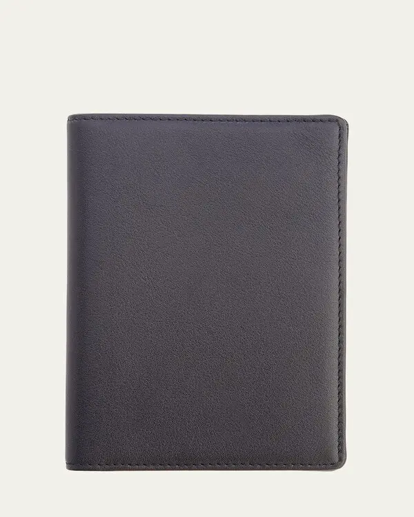 ROYCE NEW YORK Personalized Leather Rfid-blocking Passport Wallet With Vaccine Card Pocket - Black