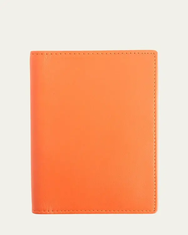 ROYCE NEW YORK Personalized Leather Rfid-blocking Passport Wallet With Vaccine Card Pocket - Orange