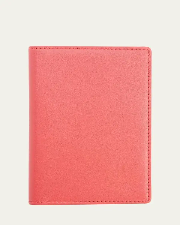 ROYCE NEW YORK Personalized Leather Rfid-blocking Passport Wallet With Vaccine Card Pocket - Red