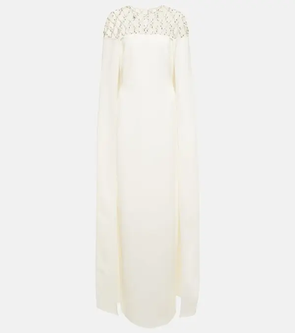 Safiyaa Bridal Embellished Cape Gown