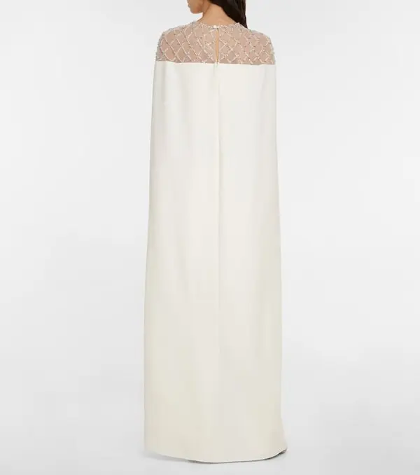 Safiyaa Bridal Embellished Cape Gown