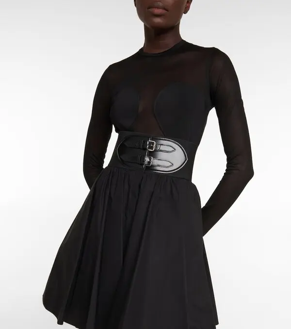 Alaïa Belted Cotton Skirt
