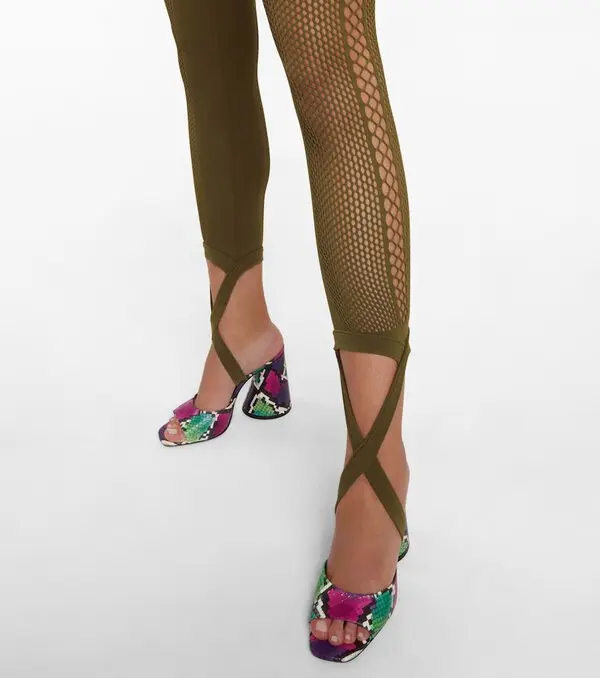 Attico Jersey And Mesh Stirrup Leggings