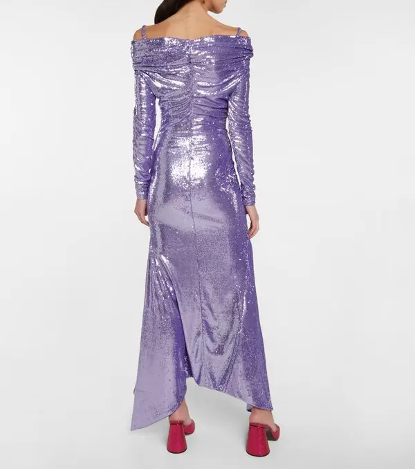 Attico Sequined Off-the-shoulder Gown