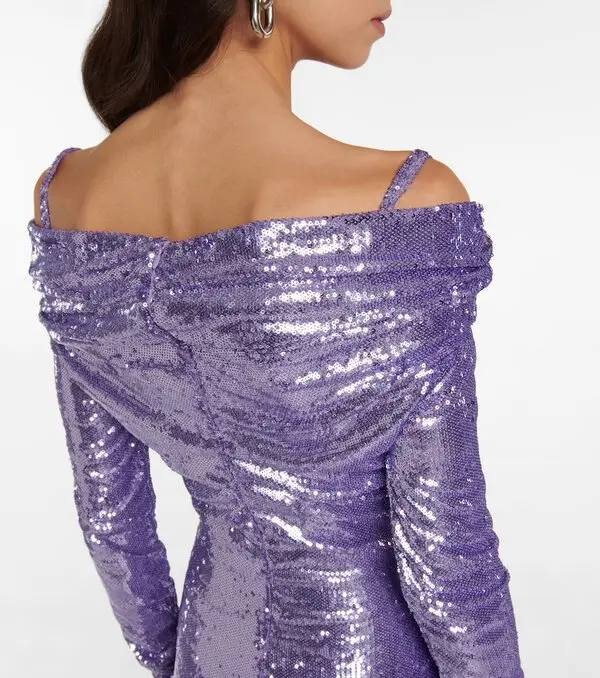 Attico Sequined Off-the-shoulder Gown
