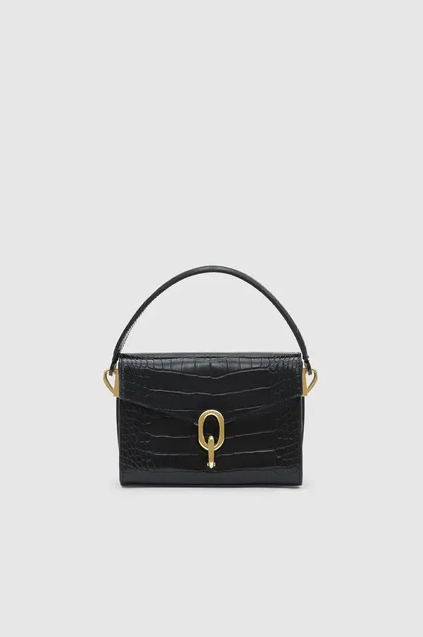 ANINE BING Mini Colette Croc-embossed Leather Crossbody Bag