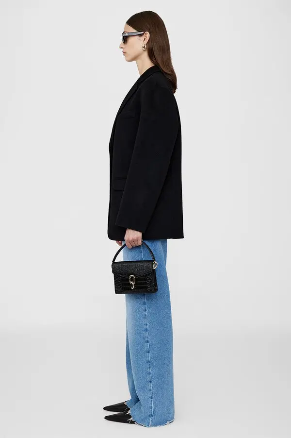 ANINE BING Mini Colette Croc-embossed Leather Crossbody Bag