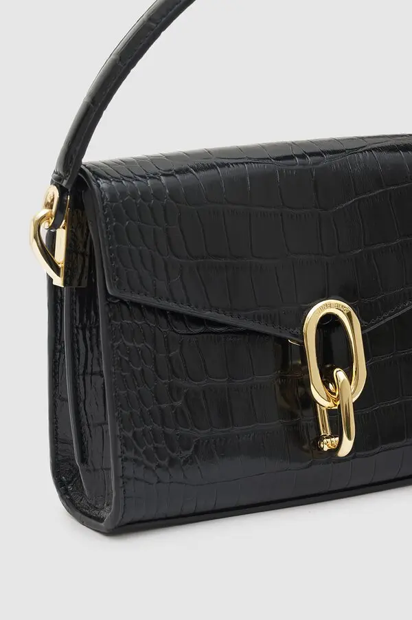 ANINE BING Mini Colette Croc-embossed Leather Crossbody Bag