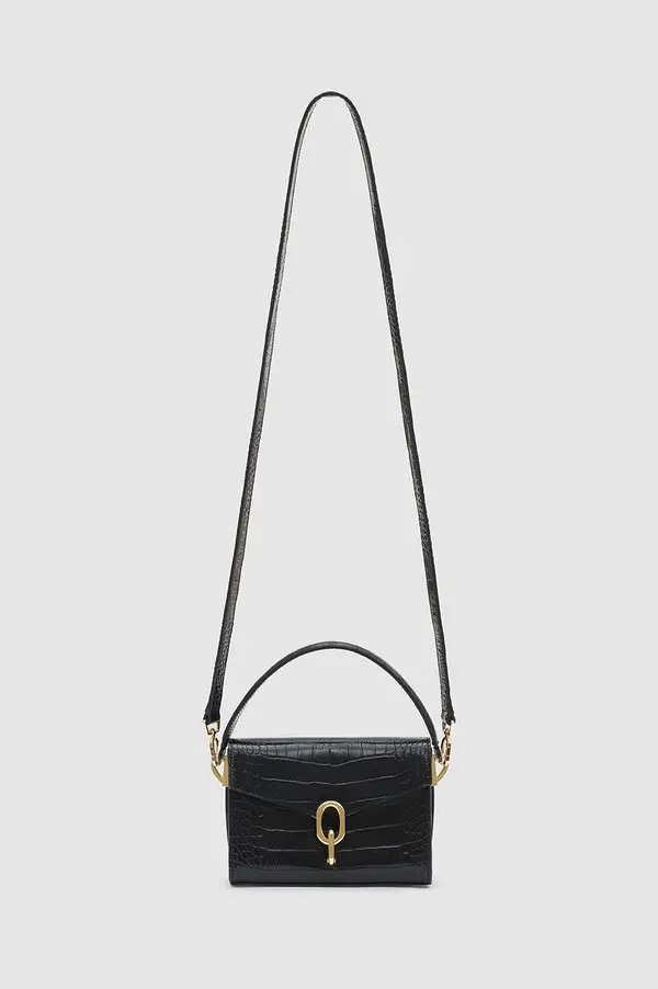 ANINE BING Mini Colette Croc-embossed Leather Crossbody Bag