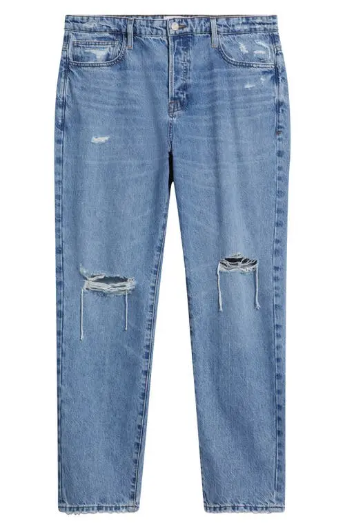 FRAME Degradable Relaxed Straight Leg Jeans - Gate Rips