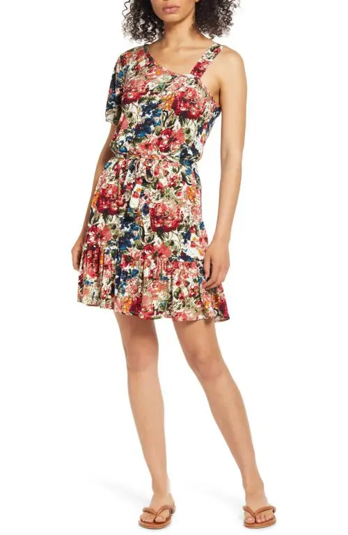 Loveappella Flounce Hem One-shoulder Dress