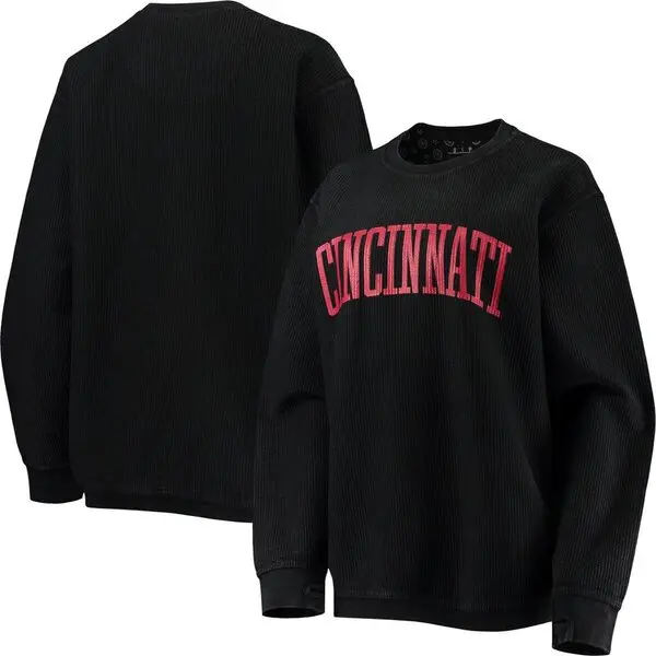 PRESSBOX Cincinnati Bearcats Basic Arch Pullover Sweatshirt - Black