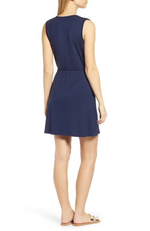 Loveappella Drape Twist Dress - Navy