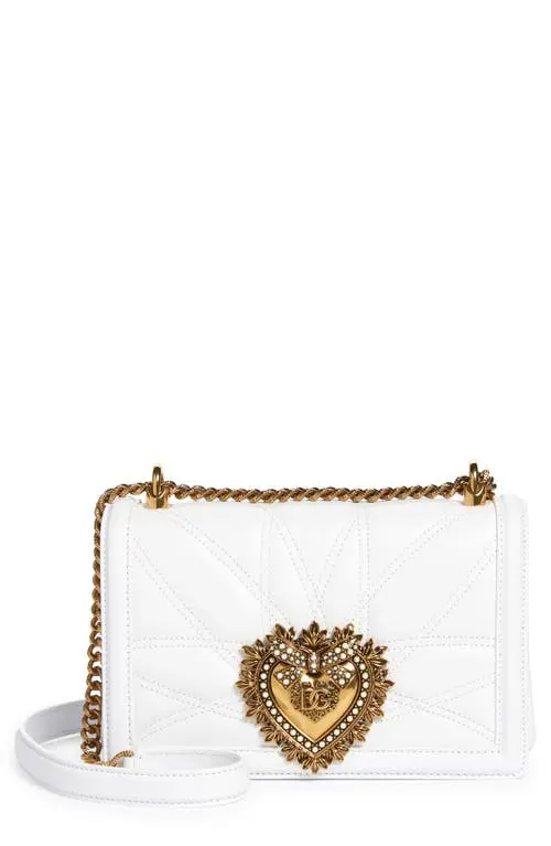 Dolce & Gabbana Devotion Lambskin Crossbody Bag - Optical White