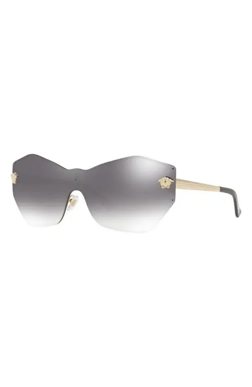Versace Gradient Shield Sunglasses - Gold/ Silver Mirrored Gradient