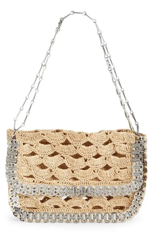 Rabanne Large Raffia Messenger Bag