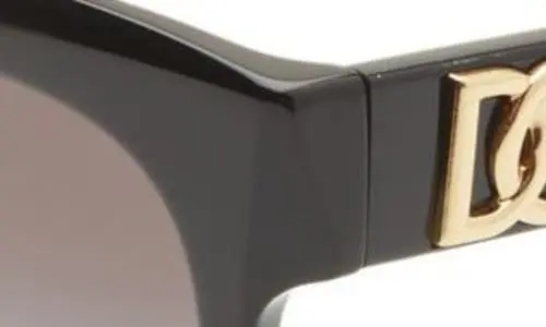 Dolce & Gabbana 53mm Butterfly Sunglasses - Black/grey Gradient