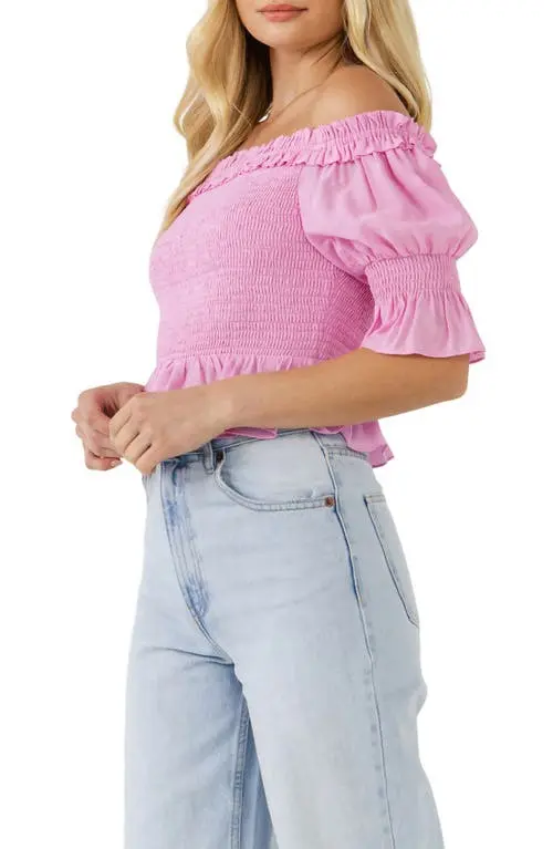 Endless Rose Off-the-shoulder Smocked Top