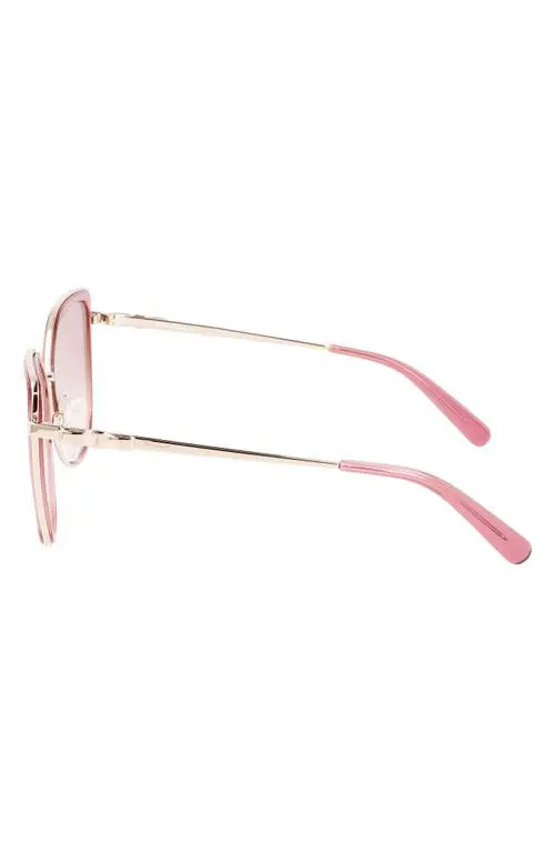 FERRAGAMO 54mm Gradient Cat Eye Sunglasses - Rose Gold/bordeaux