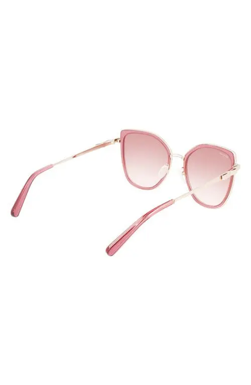 FERRAGAMO 54mm Gradient Cat Eye Sunglasses - Rose Gold/bordeaux