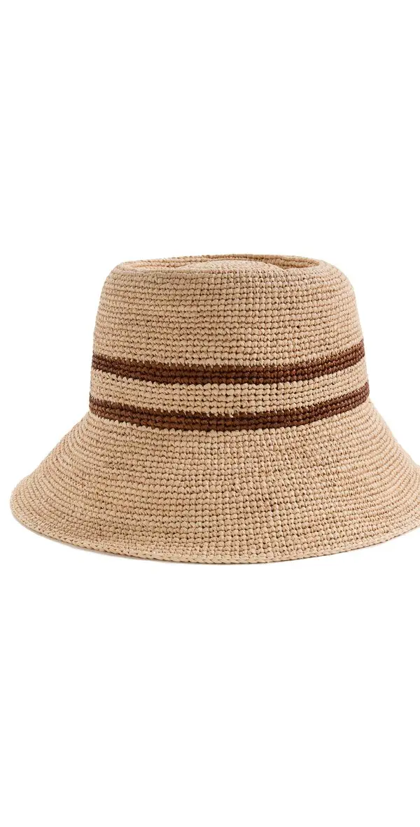 Woven Straw Bucket Hat with Interior Sweatband Sofia Bucket in Natural – Hemlock Hat Co main image 4
