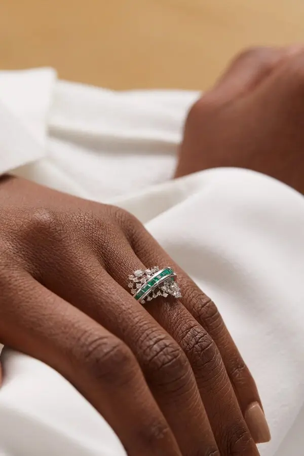 ANANYA Scatter Energy 18-karat Diamond And Emerald Ring