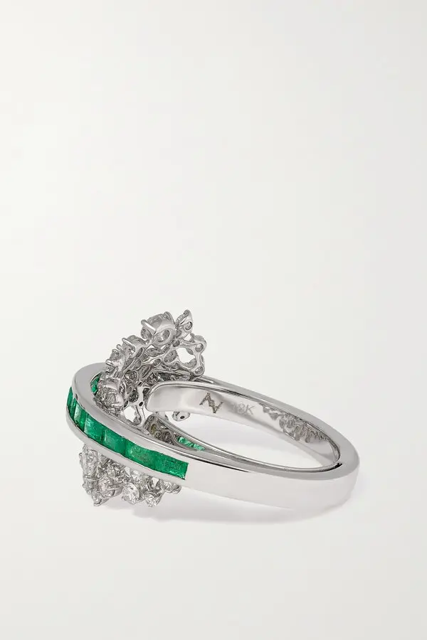 ANANYA Scatter Energy 18-karat Diamond And Emerald Ring