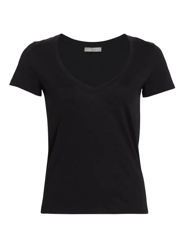 Vince Plunging V-neck T-shirt - Black