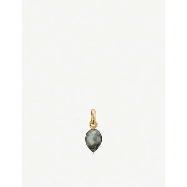 Monica Vinader Fiji Pendant Charm In 18ct Gold-plated Vermeil - Labradorite