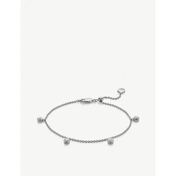 Monica Vinader Fiji Tiny Sterling And Diamond Bracelet - Silver