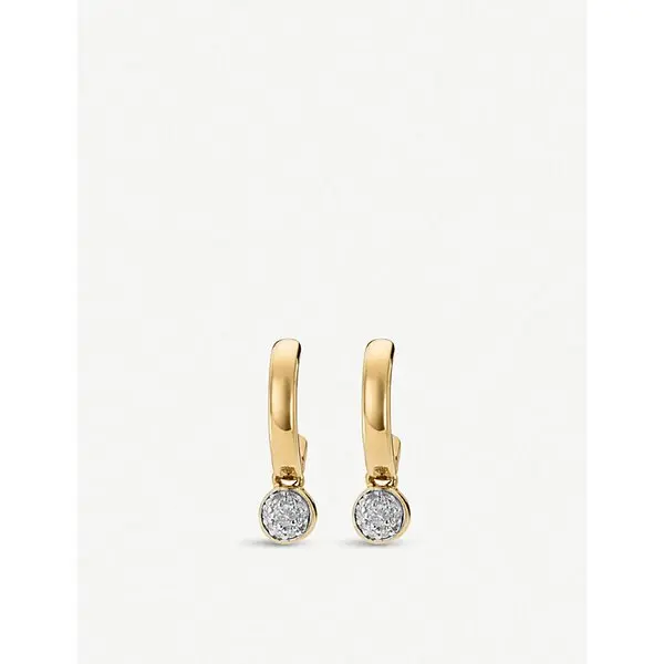 Monica Vinader Fiji 18ct -plated Vermeil And Diamond Earrings - Gold