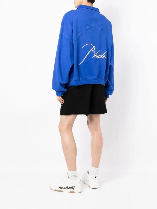 Rhude Embroidered Logo Half-zip Sweatshirt