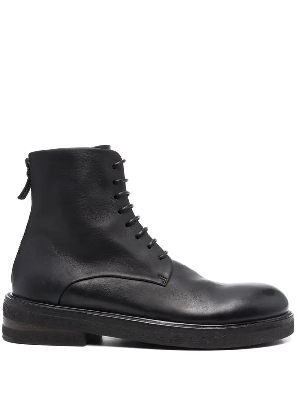 Marsèll Parrucca Leather Combat Boots - Black