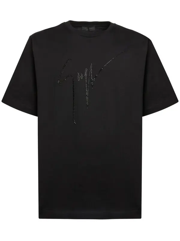 GIUSEPPE ZANOTTI Lr-23 Rhinestone-embellished Logo T-shirt