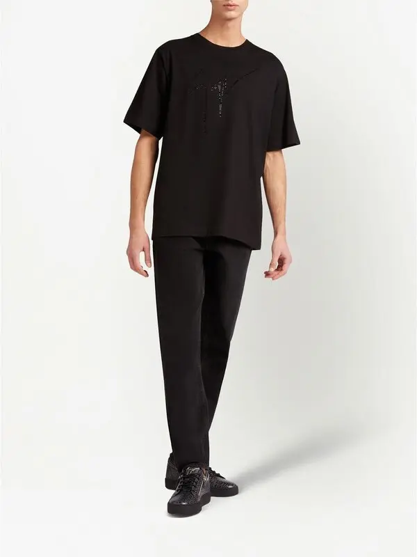 GIUSEPPE ZANOTTI Lr-23 Rhinestone-embellished Logo T-shirt