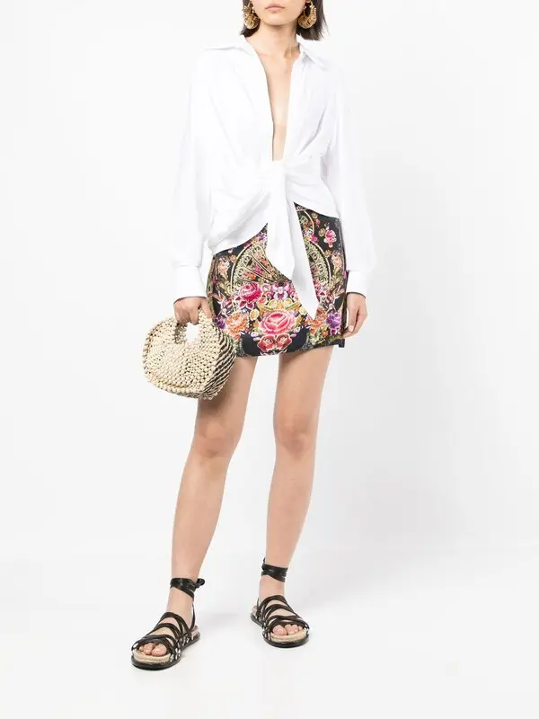 Camilla Baroque-print Mini Skirt