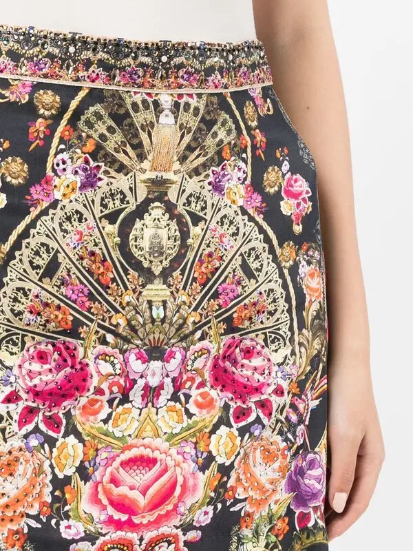Camilla Baroque-print Mini Skirt