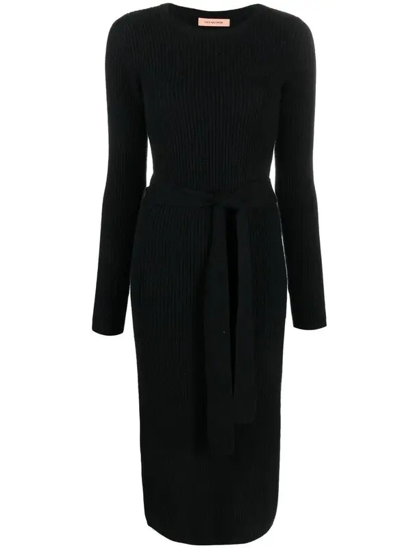 YVES SALOMON Ribbed-knit Midi Dress