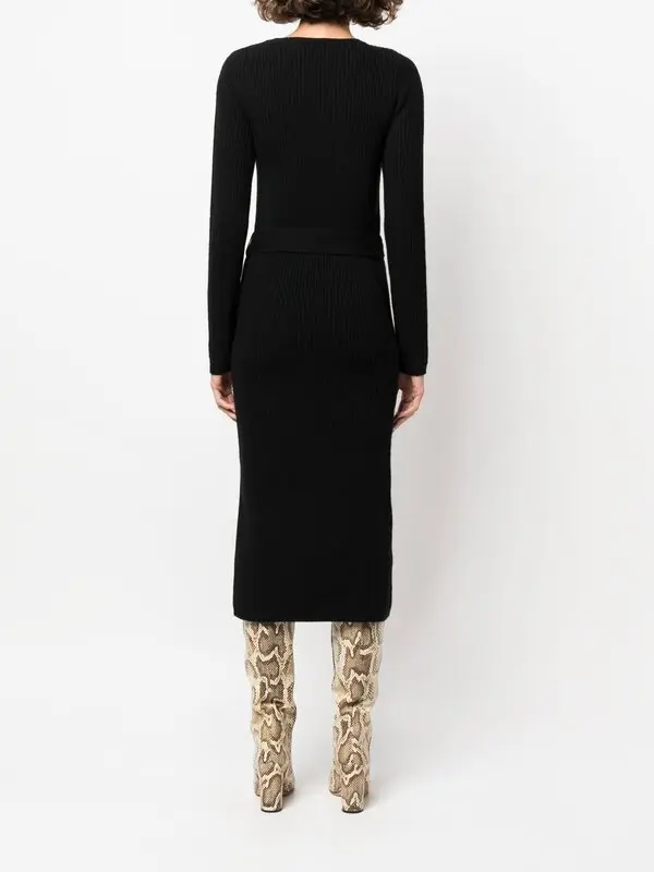YVES SALOMON Ribbed-knit Midi Dress