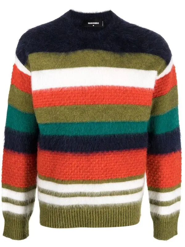 Dsquared2 Striped Crew-neck Jumper - Blue