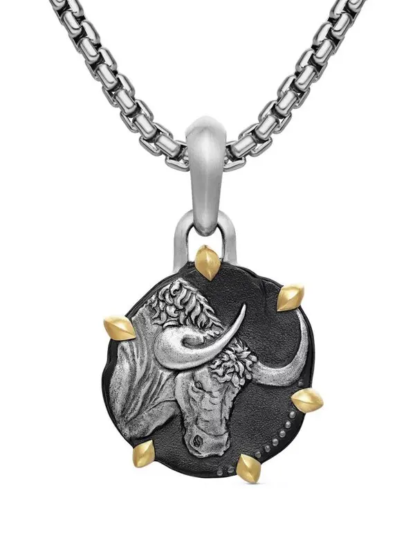 David Yurman 18kt Yellow Gold And Sterling Taurus Amulet - Silver