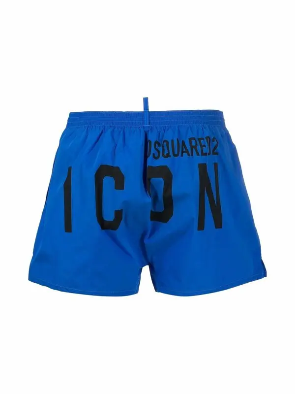 Dsquared2 Icon-print Drawstring Swim Shorts - Blue