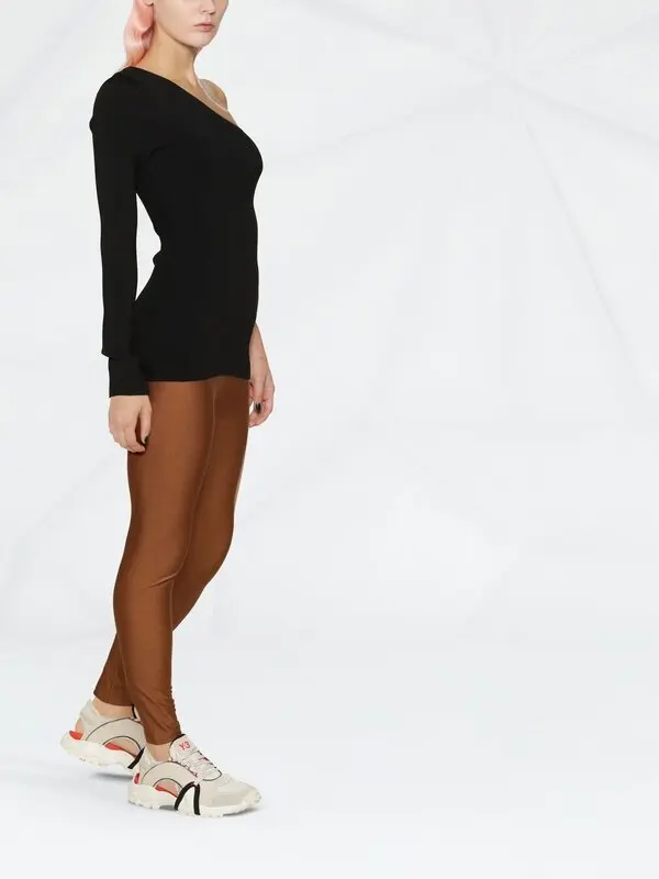 Victoria Beckham One-shoulder Ribbed Knit Top - Black
