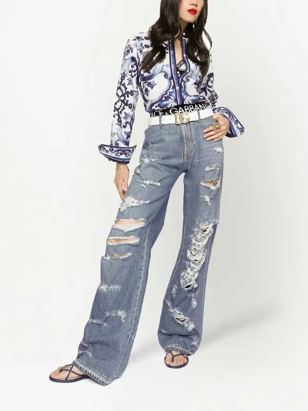 Dolce & Gabbana Majolica Print Poplin Shirt