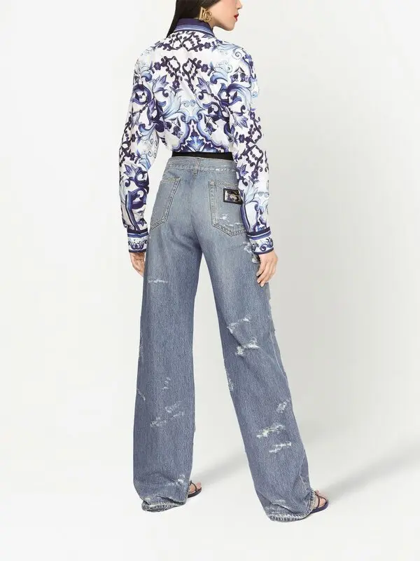 Dolce & Gabbana Majolica Print Poplin Shirt