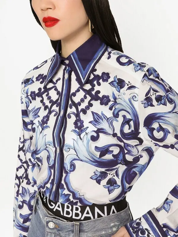 Dolce & Gabbana Majolica Print Poplin Shirt