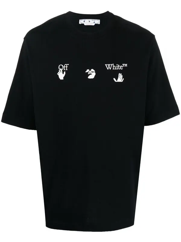 Off-White Hands Off-print Cotton T-shirt - Black