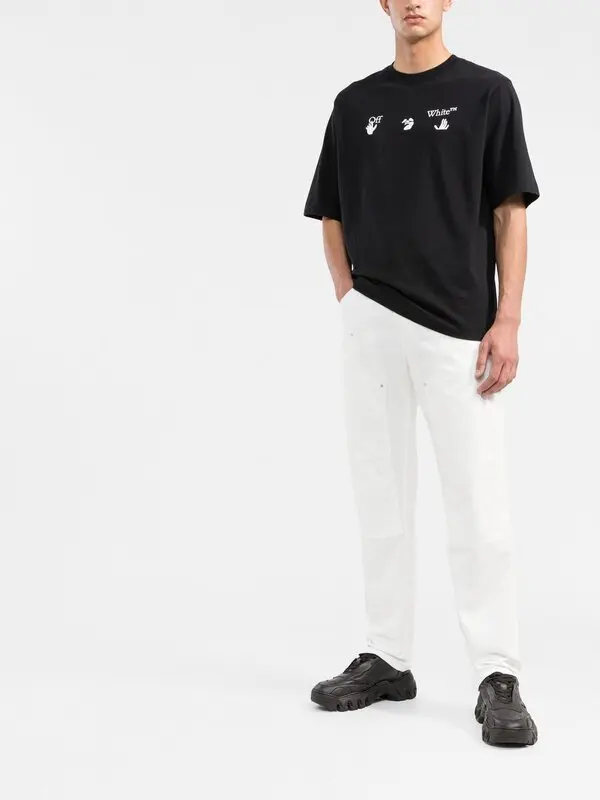 Off-White Hands Off-print Cotton T-shirt - Black